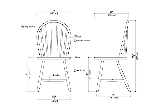 Boraam Farmhouse Chair,Leather, White/Natural, Set of 2