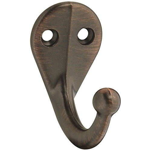 National Hardware N334-748 MPB162 Clothes Hooks in Antique Bronze, 2 pack