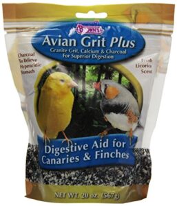 brown's avian grit plus digestive aid for finches and canaries with licorice scent, 20-ounce