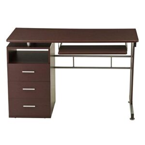 Techni Mobili Computer Desk with Ample Storage, Chocolate, 30" x 22.75" x 47.25", Chocolat