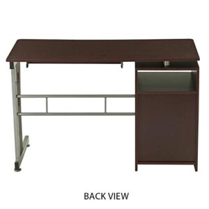 Techni Mobili Computer Desk with Ample Storage, Chocolate, 30" x 22.75" x 47.25", Chocolat