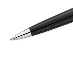 Waterman Expert Deluxe Ballpoint Pen, Gloss Black with Chrome Trim, Medium Point with Blue Ink Cartridge, Gift Box