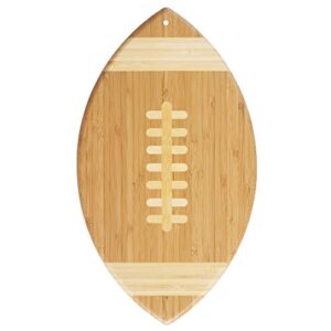 totally bamboo football shaped bamboo wood cutting board and charcuterie board, great gift for football fans