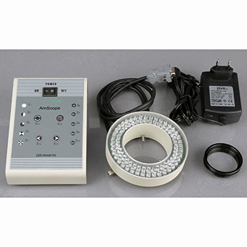 AmScope LED-80AM 80-LED Lighting-Direction-Variable Microscope Ring Illuminator