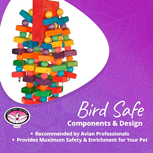 Super Bird Creations SB439 Beakasaurus Bird Toy, Large/XL Bird Size, 20" x 7" x 6"