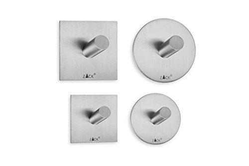 Zack 40306 Duplo Self-Adhesive Round Towel Hook, 1.81-Inch, 2-Piece