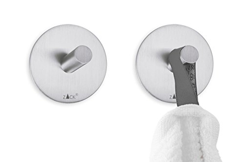 Zack 40306 Duplo Self-Adhesive Round Towel Hook, 1.81-Inch, 2-Piece