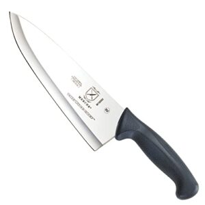 mercer culinary m18000 millennia black handle, 8-inch wide hollow ground, chef's knife