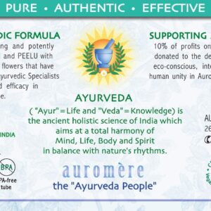 Auromere Ayurvedic Herbal Toothpaste, Mint Free - Vegan, Natural, Non GMO, Fluoride Free, Gluten Free, with Neem & Peelu (4.16 oz), 1 Pack