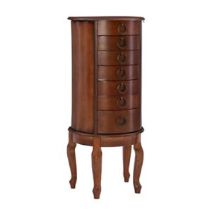 powell woodland cherry jewelry armoire, 17"l x 13"w x 39"h