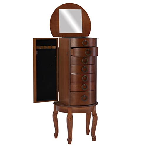 Powell Woodland Cherry Jewelry Armoire, 17"L x 13"W x 39"H