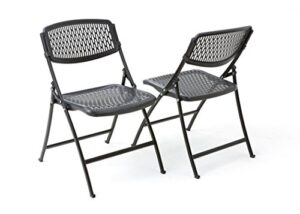 mity-lite flex one folding chair, 18-8 steel, black, 4-pack