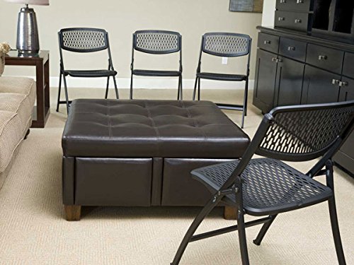 Mity-Lite Flex One Folding Chair, 18-8 Steel, Black, 4-Pack