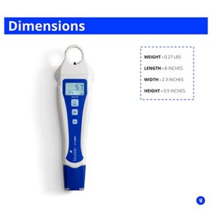 bluelab pH Pen-Digital pH Tester - Reliable & Accurate for High Yield Crops - Hand-Held Meter - Measures pH & Temperature in Solutions and Soil Solutions - Optimize Plant Health & Performance,White