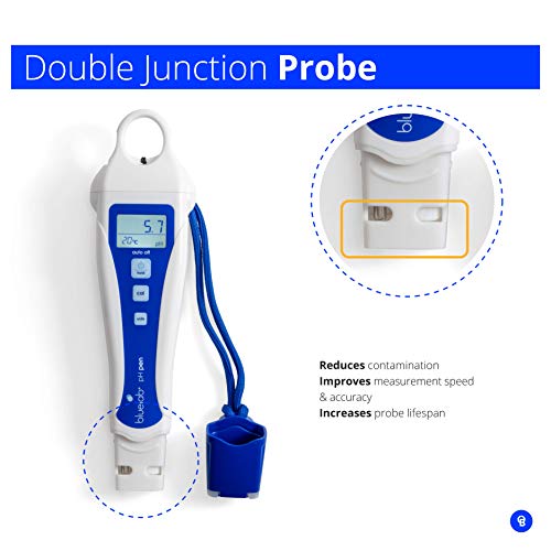 bluelab pH Pen-Digital pH Tester - Reliable & Accurate for High Yield Crops - Hand-Held Meter - Measures pH & Temperature in Solutions and Soil Solutions - Optimize Plant Health & Performance,White