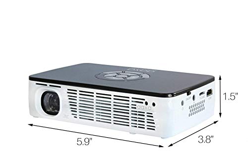 AAXA Technologies P300 Pico Projector with Rechargeable Battery - Native HD resolution with 500 LED Lumens, For Business, Home Theater, Travel and more (KP-600-01)