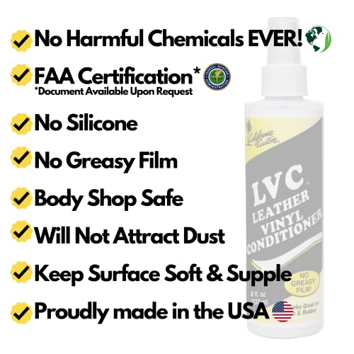 CALIFORNIA CUSTOM Products – Leather Vinyl Conditioner "LVC", Protect Your Leather, Rubber, Plastic and Vinyl from Wearing, Drying & Cracking. No Greasy Film. Will Not Attract Dust! - 8 fl. oz.