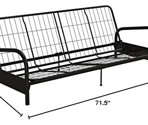 DHP Vermont Metal Futon Frame, Classic Design, Full Sized - Black