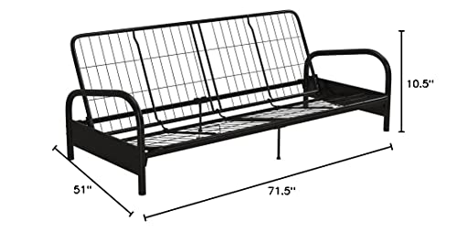 DHP Vermont Metal Futon Frame, Classic Design, Full Sized - Black