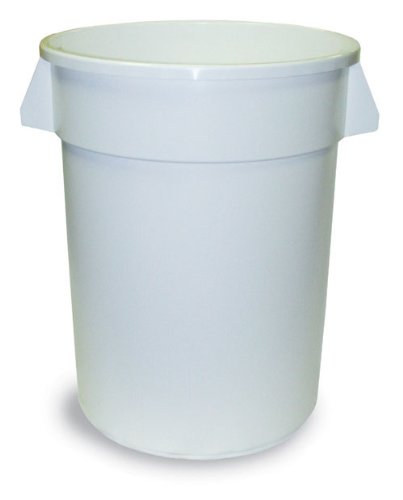 Continental 1001WH 10-Gallon Huskee LLDPE Waste Receptacle, Round, White