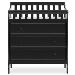 Dream On Me Marcus Changing Table And Dresser In Black, Features 3 Spacious Drawers, Non-Toxic Finishes, Comes With 1" Changing Pad, Made Of Solid Wood