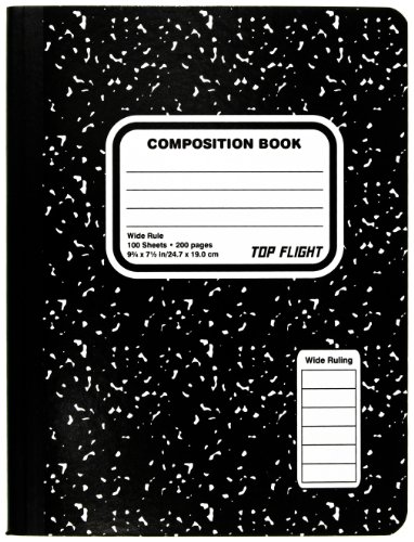 Top Flight Composition Book, Wide Rule, 100 Sheet