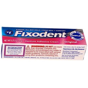 Fixodent Denture Adhesives Cream, Original - 0.75 Oz (Pack of 6)