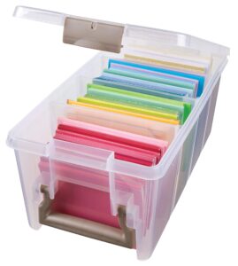 artbin 6925ab semi satchel with 3 removable dividers, portable art & craft organizer with handle, [1] plastic storage case, clear