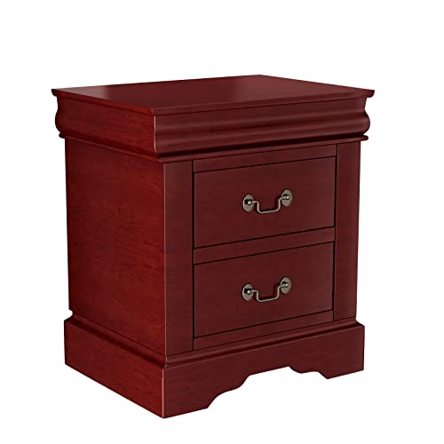 Acme Louis Philippe III Nightstand, Cherry Finish