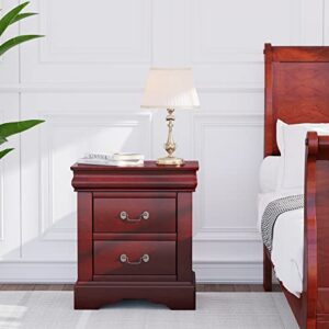 Acme Louis Philippe III Nightstand, Cherry Finish