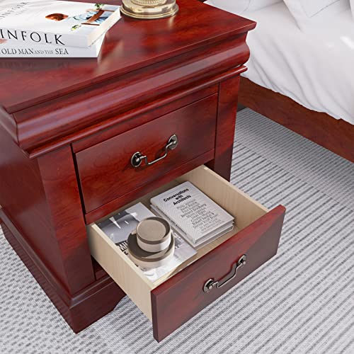 Acme Louis Philippe III Nightstand, Cherry Finish