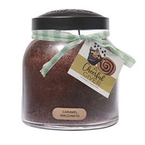 A Cheerful Giver — Caramel Macchiato - 34oz Papa Scented Candle Jar with Lid - Keepers of the Light - 155 Hours of Burn Time, Gift for Women, Brown