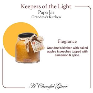 A Cheerful Giver — Grandma's Kitchen - 34oz Papa Scented Candle Jar with Lid - Keepers of the Light - 155 Hours of Burn Time, Gift for Women, Orange