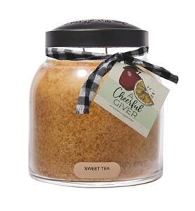 a cheerful giver - sweet tea papa scented glass jar candle (34oz) with lid & true to life fragrance made in usa