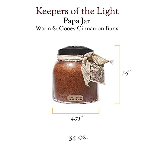 A Cheerful Giver - Warm & Gooey Cinnamon Buns Papa Scented Glass Jar Candle (34oz) with Lid & True to Life Fragrance Made in USA