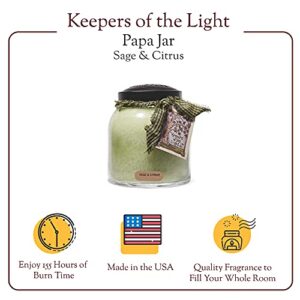 A Cheerful Giver - Sage & Citrus Papa Scented Glass Jar Candle (34oz) with Lid & True to Life Fragrance Made in USA