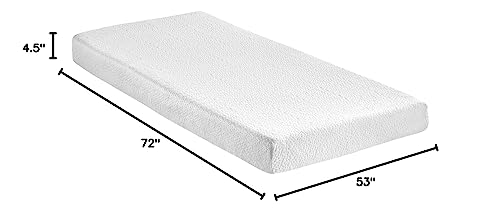 Classic Brands 4.5-Inch Memory Foam Replacement Mattress for Sleeper Sofa Bed Full,Plush,White