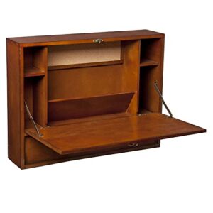 sei furniture benwick wall mount laptop desk - brown mahogany (l x w x h): 26 x 6 x 20 inches