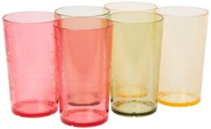 creative bath tumbler set, 6 piece, 24 oz, red/yellow/green