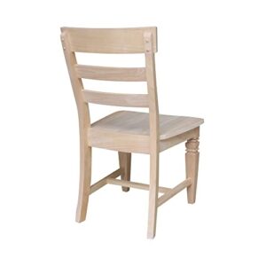 International Concepts Java Chair with Solid Wood Seat, Unfinished