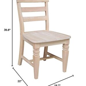 International Concepts Java Chair with Solid Wood Seat, Unfinished