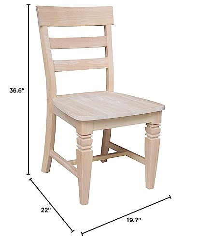 International Concepts Java Chair with Solid Wood Seat, Unfinished