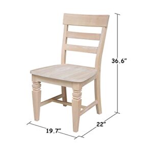 International Concepts Java Chair with Solid Wood Seat, Unfinished