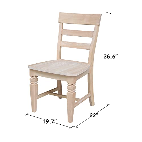 International Concepts Java Chair with Solid Wood Seat, Unfinished