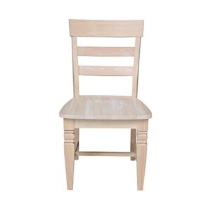 International Concepts Java Chair with Solid Wood Seat, Unfinished