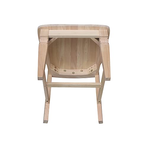 International Concepts Java Chair with Solid Wood Seat, Unfinished