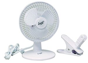 comfort zone 6" clip and desk fan combo pack, white