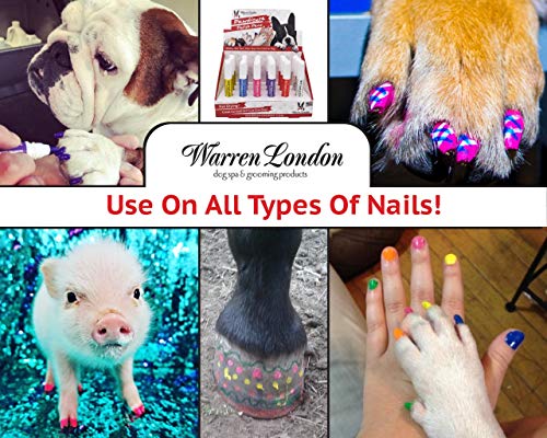 Warren London Pawdicure Dog Nail Polish Pen | Non Toxic, Odorless, & Fast Dry | Made in USA | Neon Pink