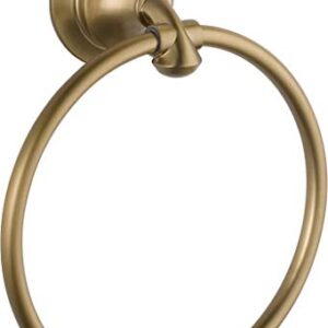 Delta Faucet 79446-CZ Linden Wall Mounted Towel Ring in Champagne Bronze, Bath Accessories