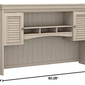 Bush Furniture Fairview Hutch for L Shaped Desk in Antique White, 60W